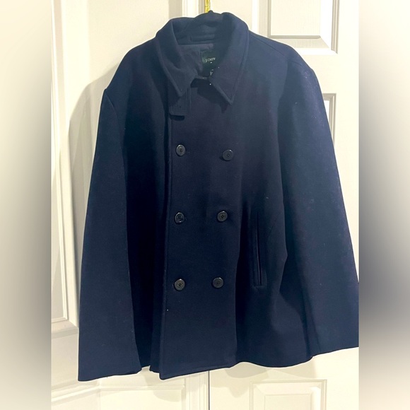 J. Crew | Jackets & Coats | J Crew Pea Coat Xl Navy Blue | Poshmark